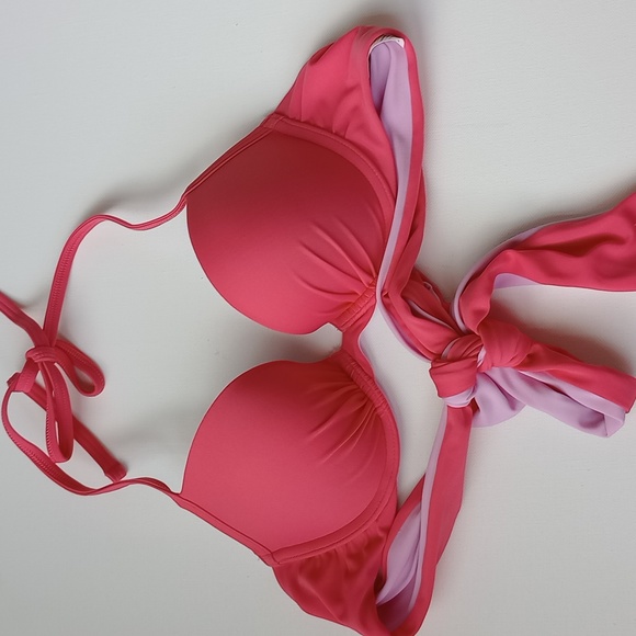 aerie | Swim | Aerie Swim Bright Coral Swim Brooke Pushup 34a Swim Bra ...